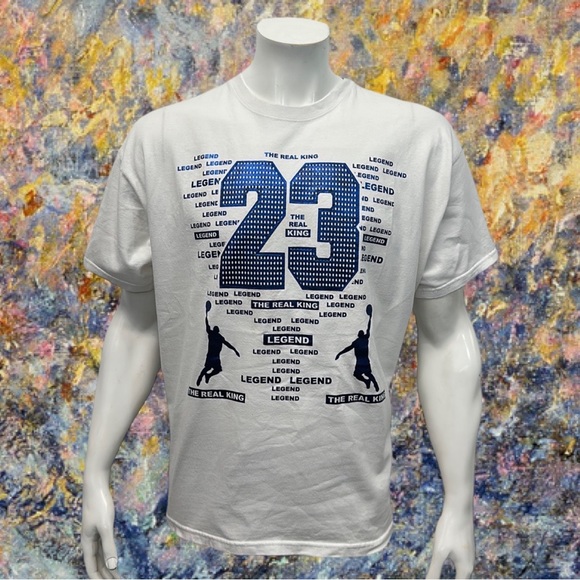 23 Legend | Shirts | 23 Legend The Real King White Metallic Blue ...